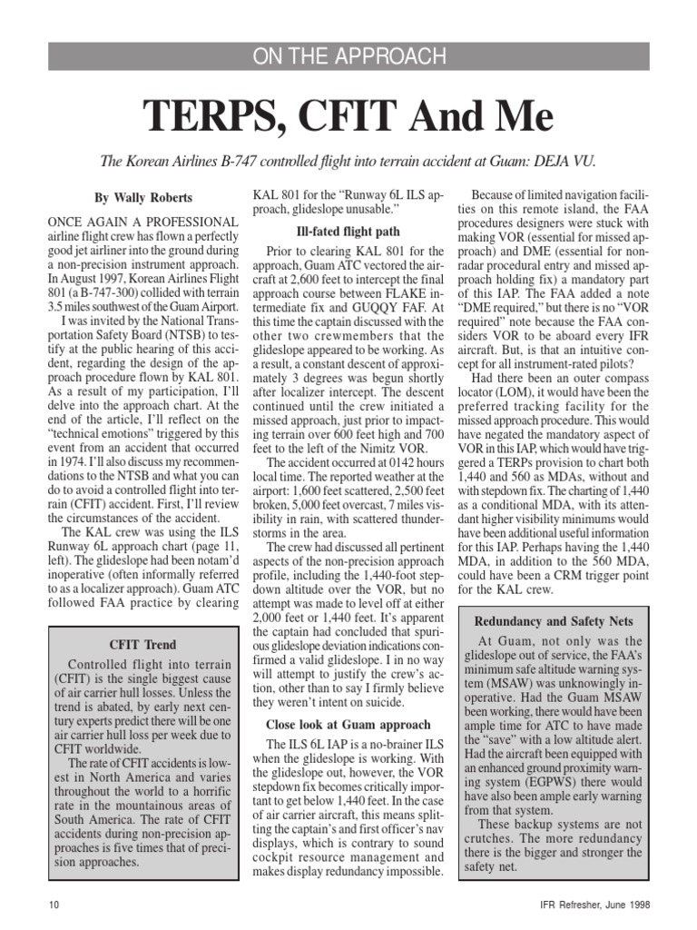 Terps, Cfit, and Me | PDF | Instrument Flight Rules | Air Traffic Control