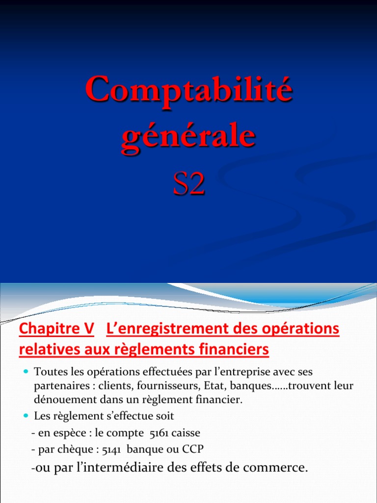 Cours Compta S2 | PDF | Effet de commerce | Lettre de change