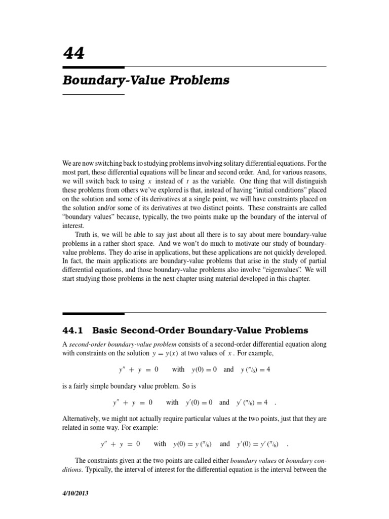 Solving Boundary Value Problems Involving the Differential Equation y ...