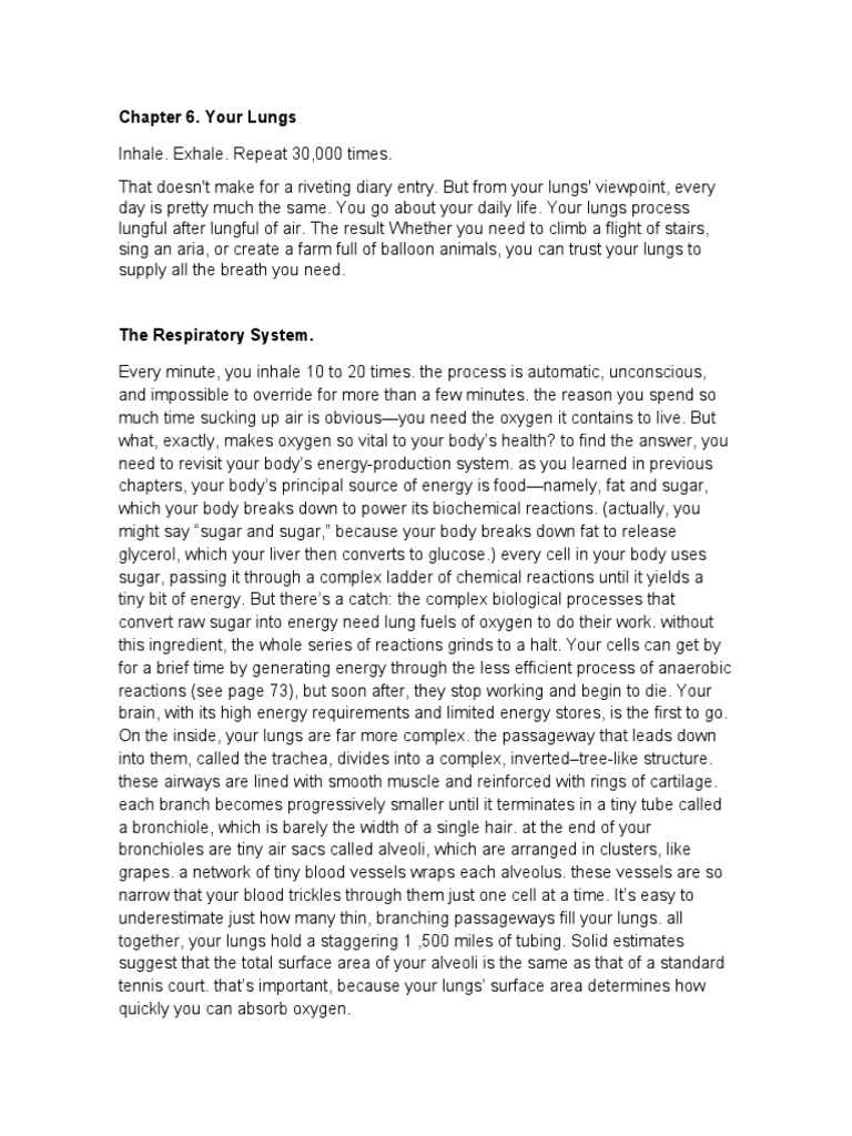 Lungs, Respiratory System Article | PDF | Breathing | Sleep Apnea