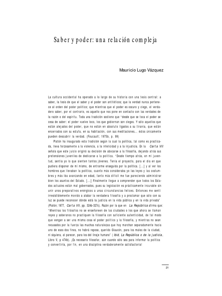 Saber y poder: la visión de Foucault | PDF | Business