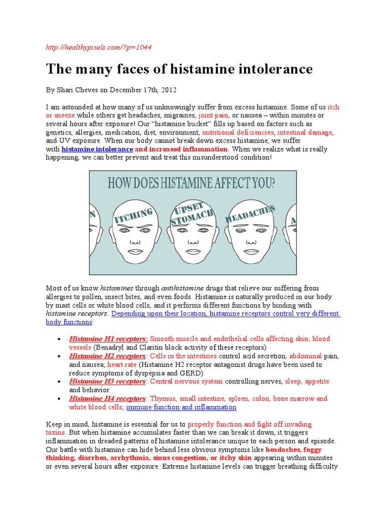 The Many Faces of Histamine Intolerance | PDF | Food Intolerance ...