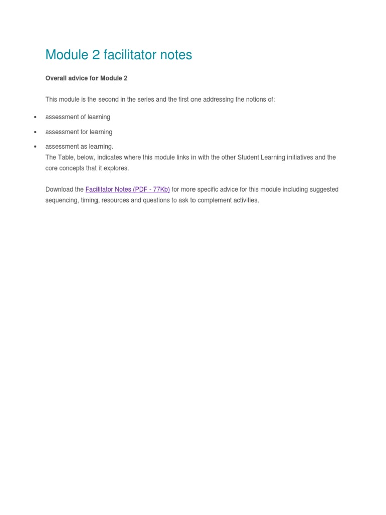 Module 2: Learning Assessment Guide | PDF