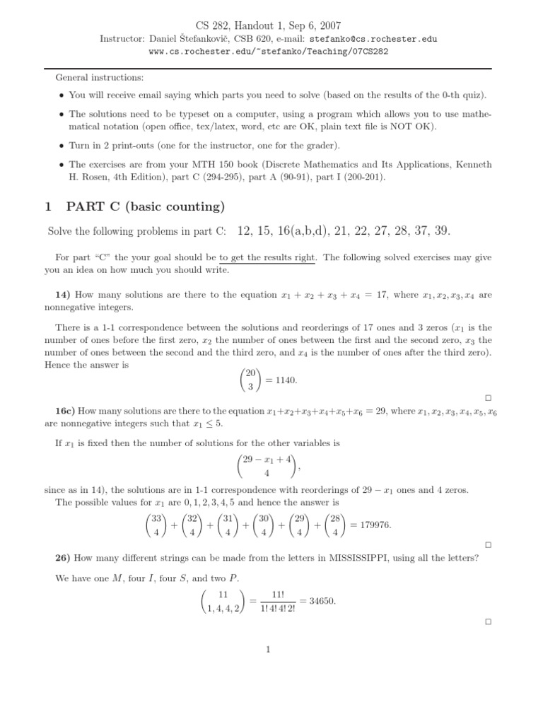Handout Counting Principle | PDF | Mathematical Logic | Mathematical Objects