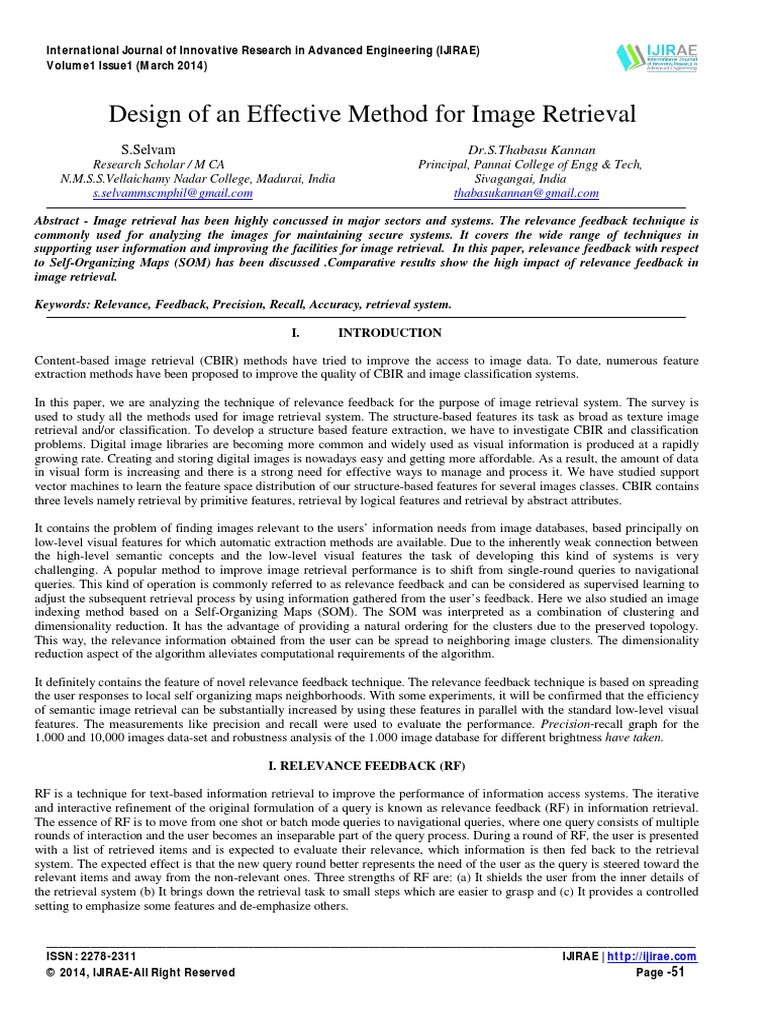 Design of An Effective Method For Image Retrieval | PDF | Information Retrieval | Cluster Analysis