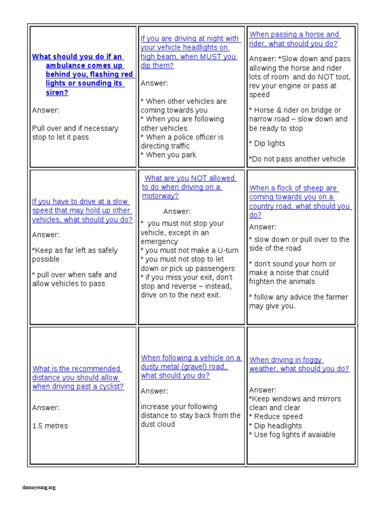 Driving Safety Tips and Guidelines | PDF