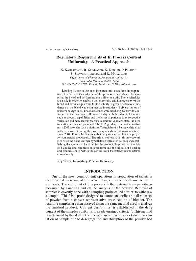 Content Uniformity | Pharmaceutical Formulation | Tablet (Pharmacy)