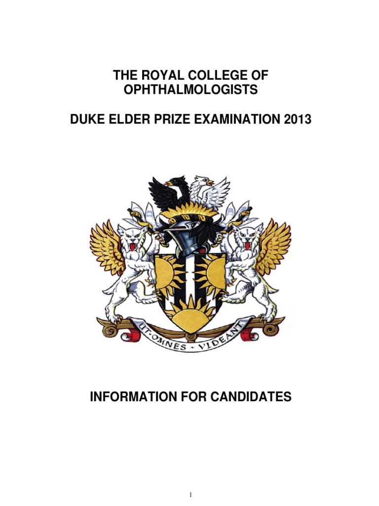 Duke Elder Prize Exam 2013 Guide | PDF | Ophthalmology | Glaucoma