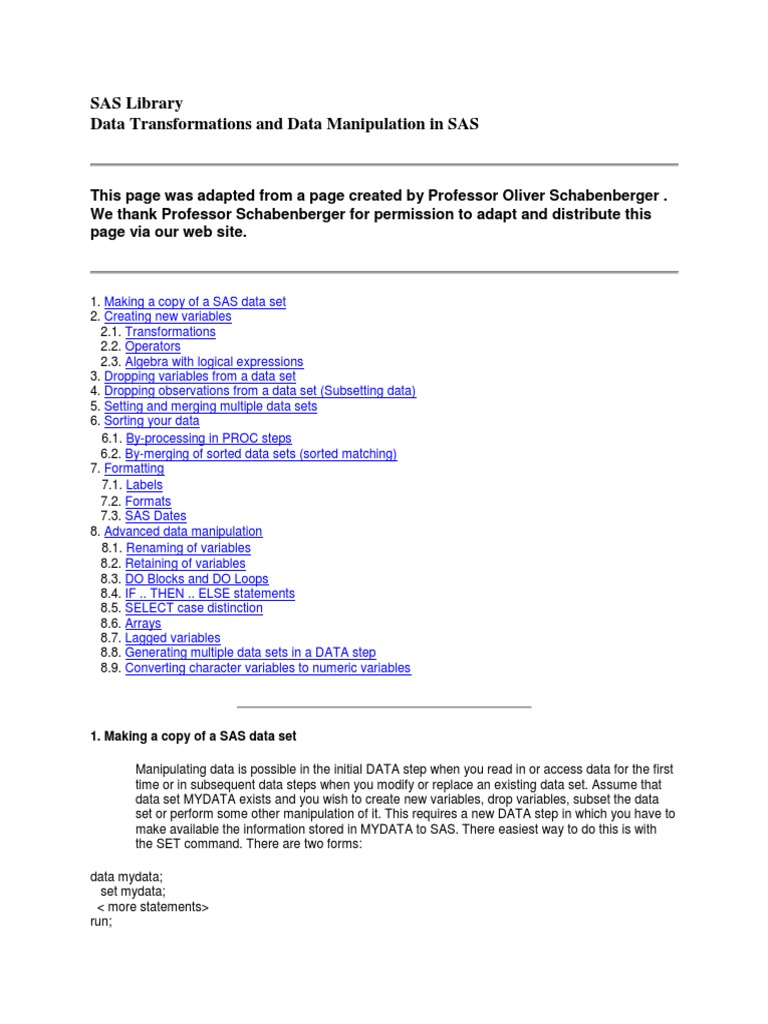 SAS Library | PDF | Sas (Software) | Trigonometric Functions