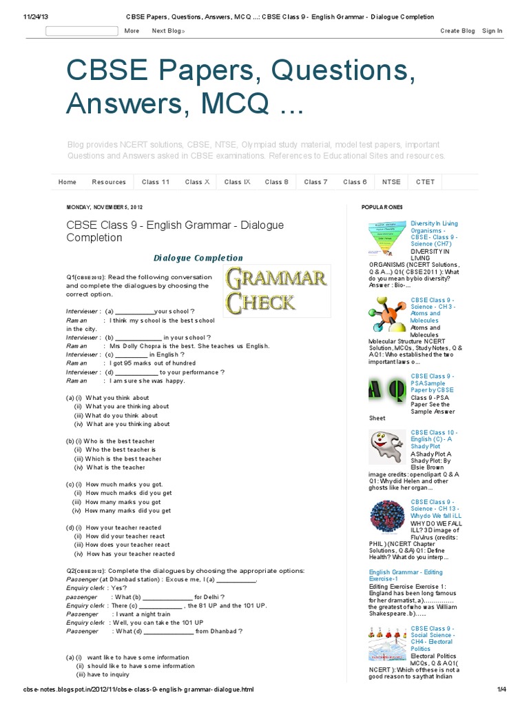 CBSE Papers, Questions, Answers, MCQ .. | PDF | Further Education