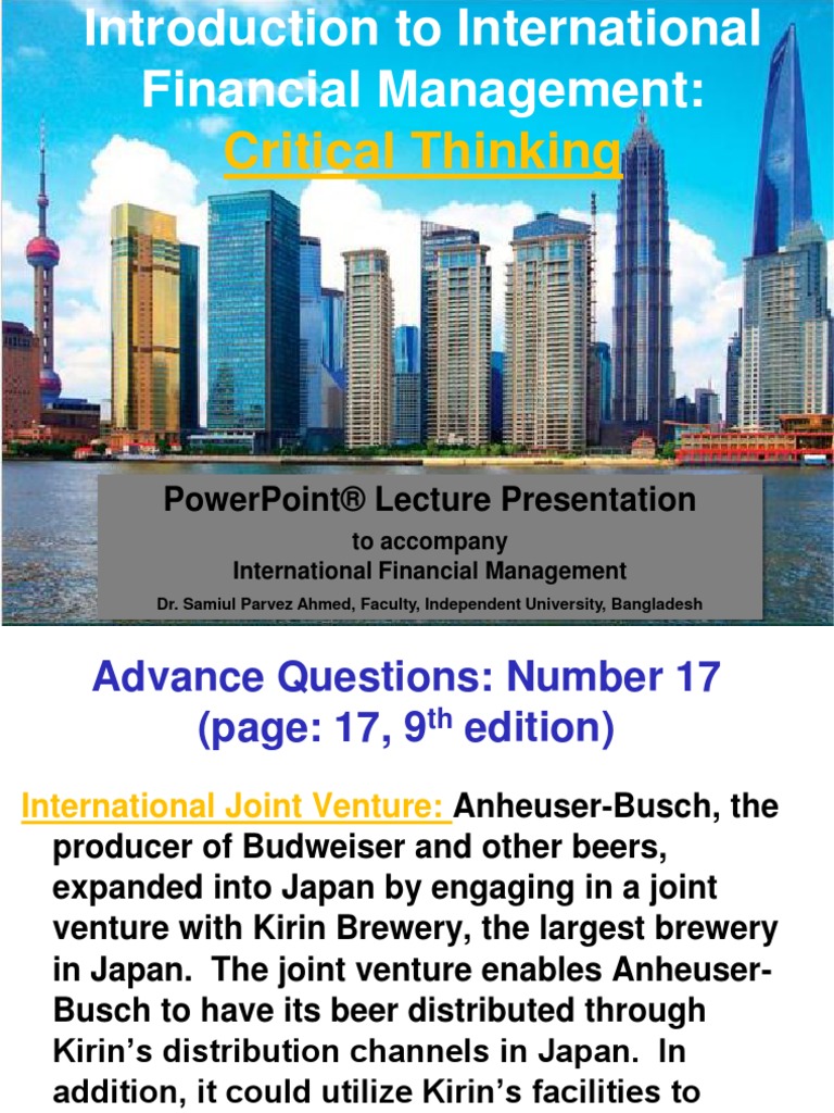 IFM Chapter 01 Critical Analysis | PDF | Anheuser Busch | Euro