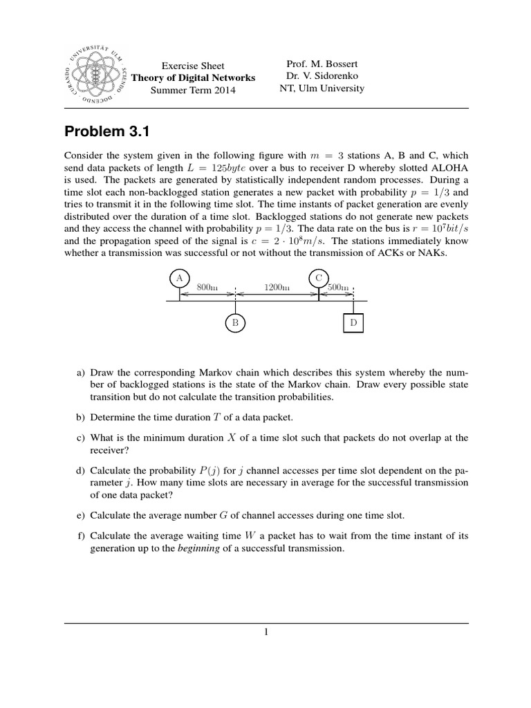 Digital Networks Exercise Sheet 2014 | PDF | Network Packet | Computer ...