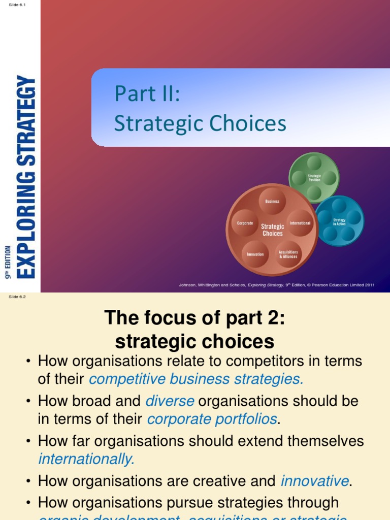 Strategic Choices: Johnson, Whittington and Scholes, Exploring Strategy ...
