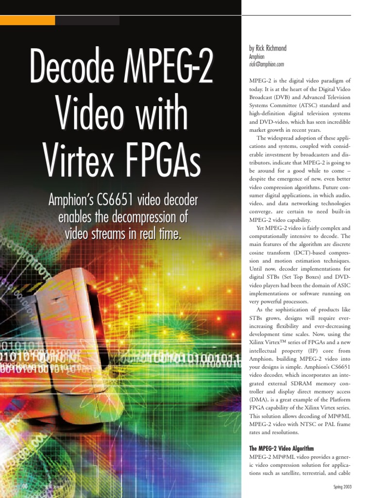 Decode Mpeg-2 Video With Virtex Fpgas | PDF | Video | Data Compression