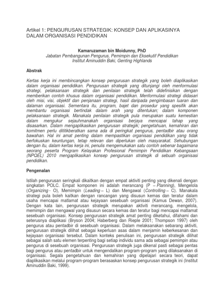 Pengurusan Strategik | PDF | Karier & Perkembangan | Bisnis