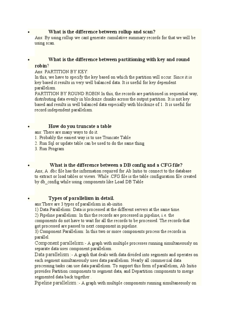 Abnitio Interview Question | PDF | Parallel Computing | Parameter (Computer Programming)