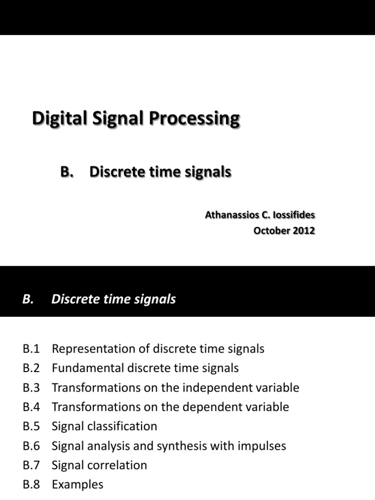 Itroduction To Discrete Time Signals | PDF | Signal (Electrical ...