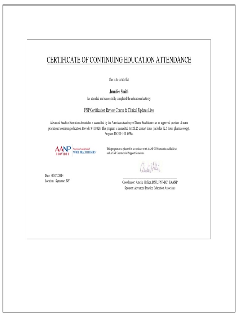 FNP Certification Review Course Completion | PDF | Business