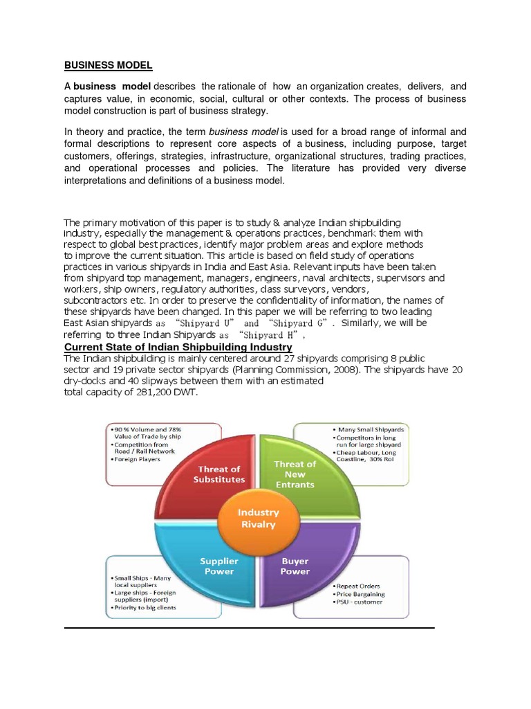 Indian Shipbuilding Industry Analysis | PDF | Shipyard | Business Model