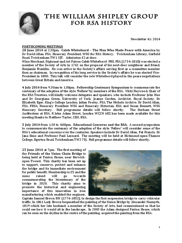 The William Shipley Group: For Rsa History | PDF | United Kingdom ...