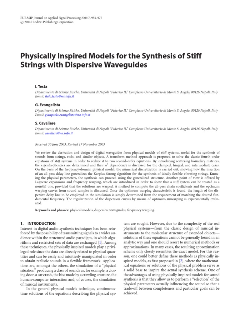 Stiff Strings | PDF | Eigenvalues And Eigenvectors | Dispersion (Optics)