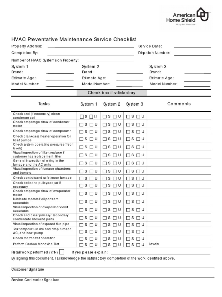 Hvac PM Service Checklist Contractor | Download Free PDF | Hvac | Furnace