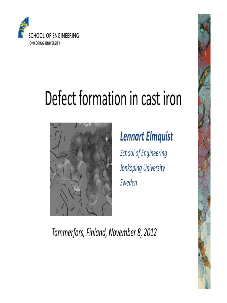 Defect Formation in Cast Iron | PDF | Casting (Metalworking) | Chemical ...