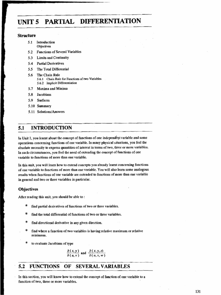Understanding Multivariable Calculus An Introduction To Partial