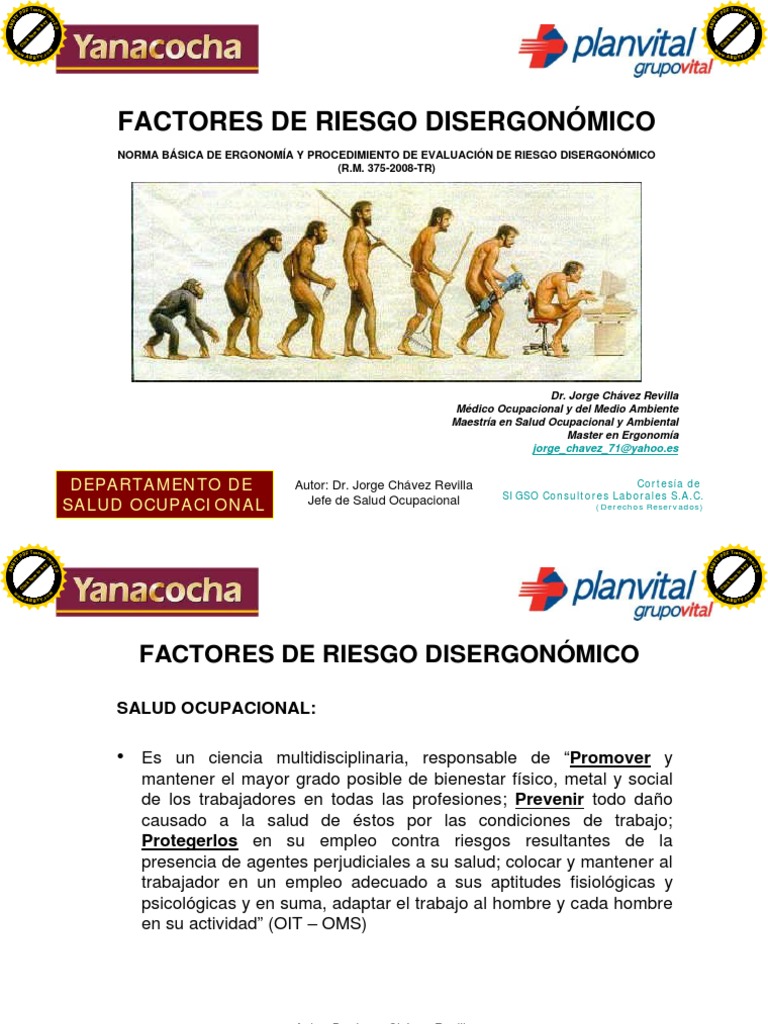 Factores de Riesgo Disergonómico | PDF | Seguridad y salud ocupacional | Factores humanos y ...