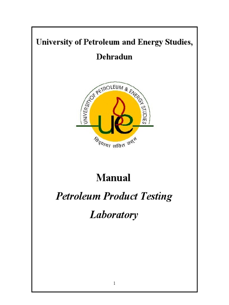 Petroleum Product Testing Lab Manual | PDF | Chemical Process ...