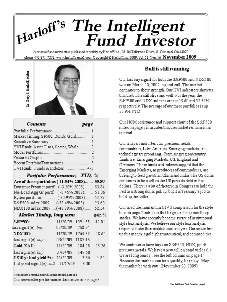 Dr. Gary J. Harloff, Editor | PDF | Stock Market Index | Asset Allocation