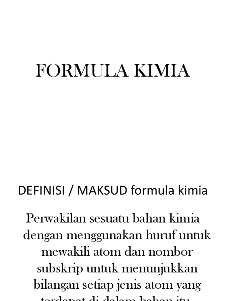 Formula Kimia | PDF
