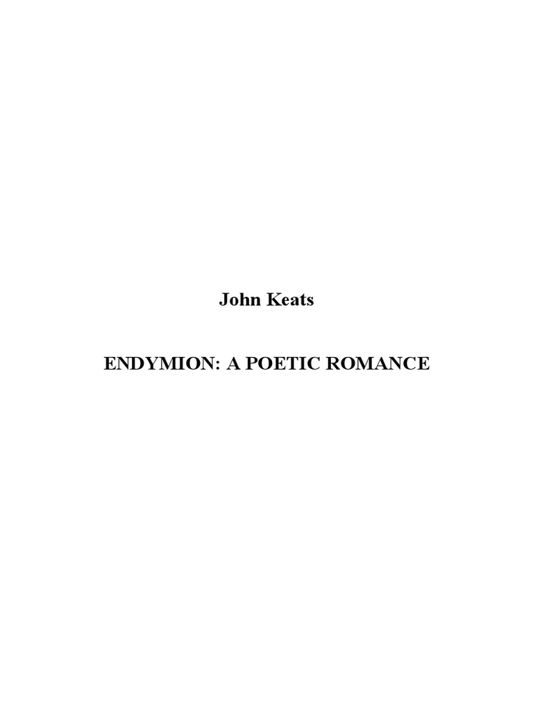 John Keats' Endymion: A Poetic Romance | PDF | Nature