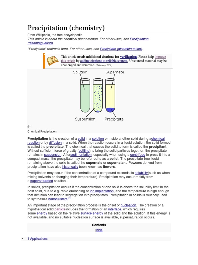 Precipitation (Chemistry) | PDF | Precipitation (Chemistry) | Chemical ...