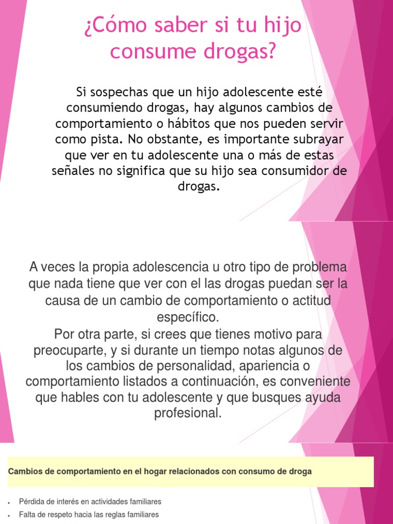 Cómo Saber Si Tu Hijo Consume Drogas Pdf La Dependencia De