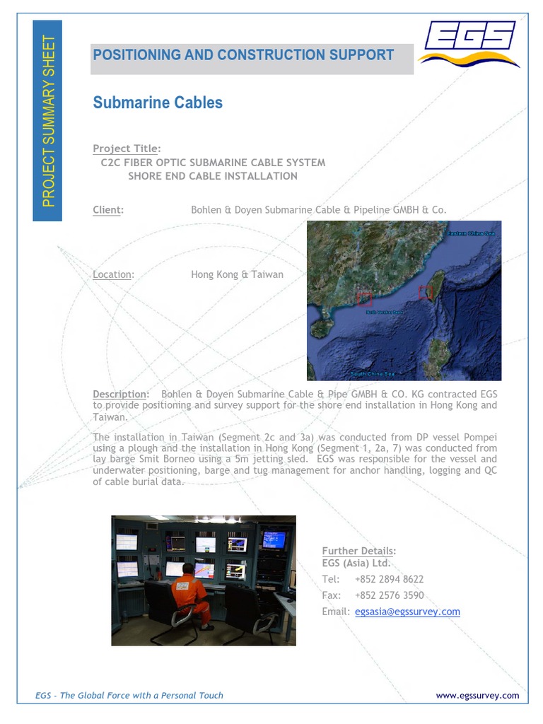 Submarine Cables: Positioning and Construction Support | PDF ...