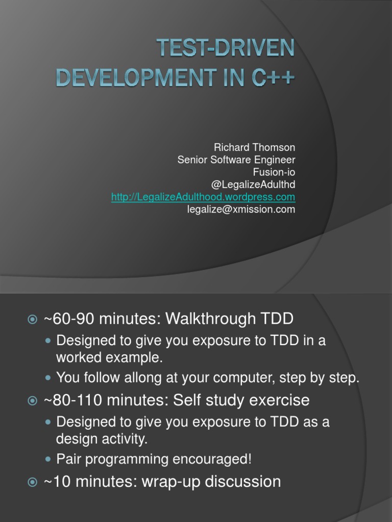 Test Driven Pdf Class Computer Programming Test Driven Development