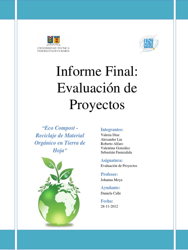 Informe Final Evaluacion de Proyectos | PDF | Compost | Fertilizante
