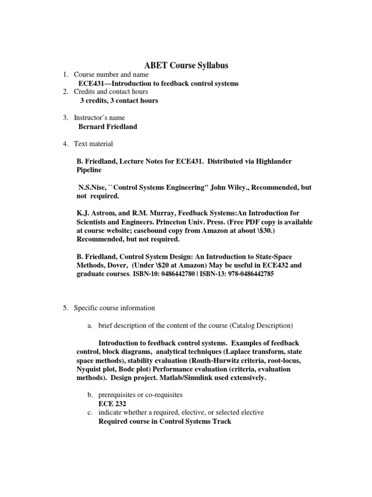 Abet Syllabus Format | PDF | Analysis | Cognitive Science