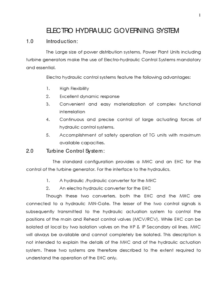 EHC1 | PDF | Control System | Electrical Grid