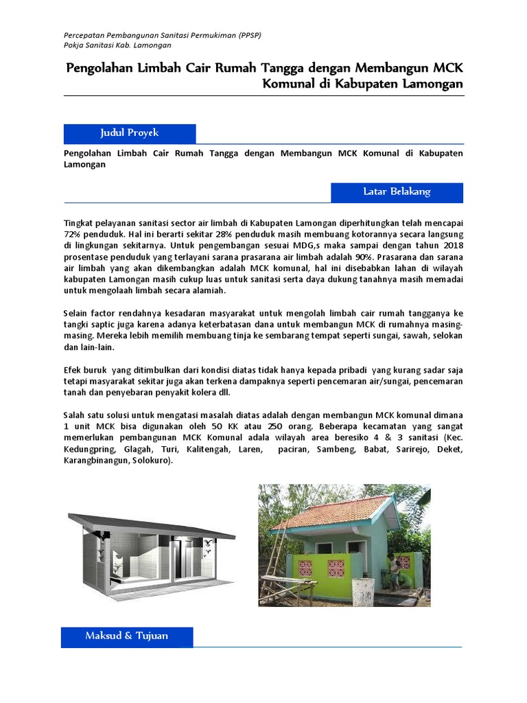 Proposal CSR Pembangunan MCK Komunal Lamongan | PDF