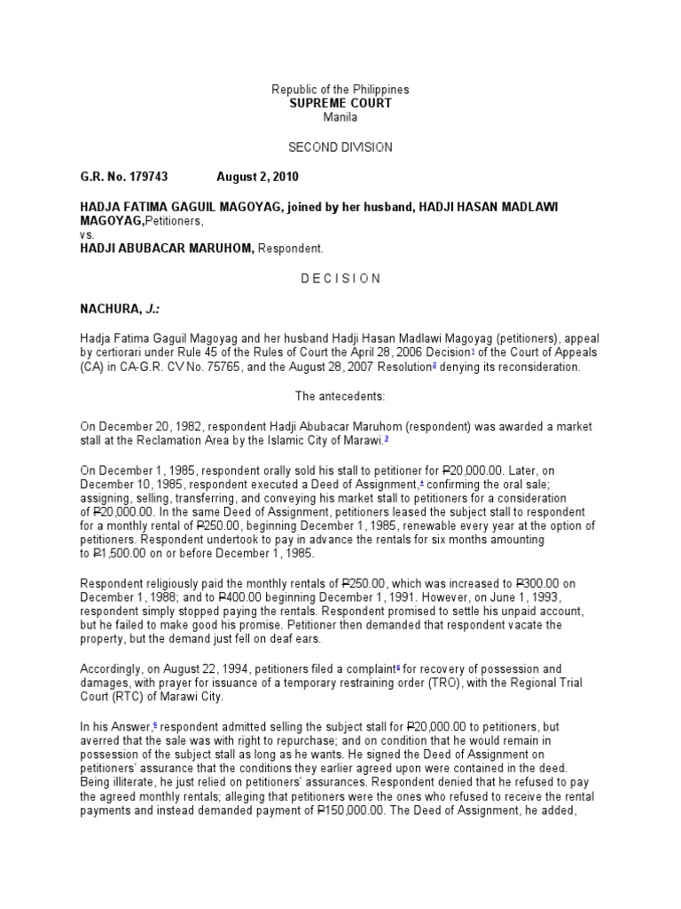 Magoyag vs. Maruhom | PDF | Common Law | Private Law