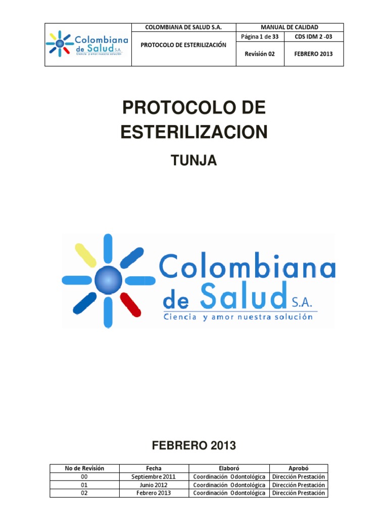 Protocolo Esterilizacion | PDF | Lavado de manos | Esterilización (Microbiología)