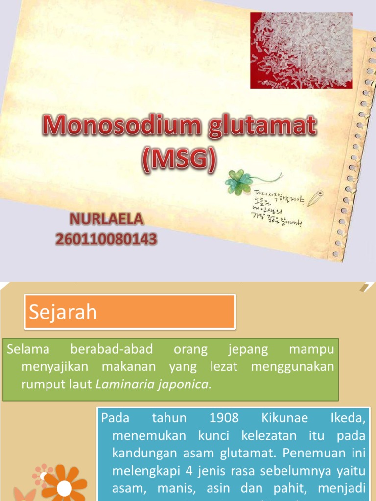 Sejarah dan Produksi MSG Jepang | PDF | Memasak, Makanan, & Anggur ...