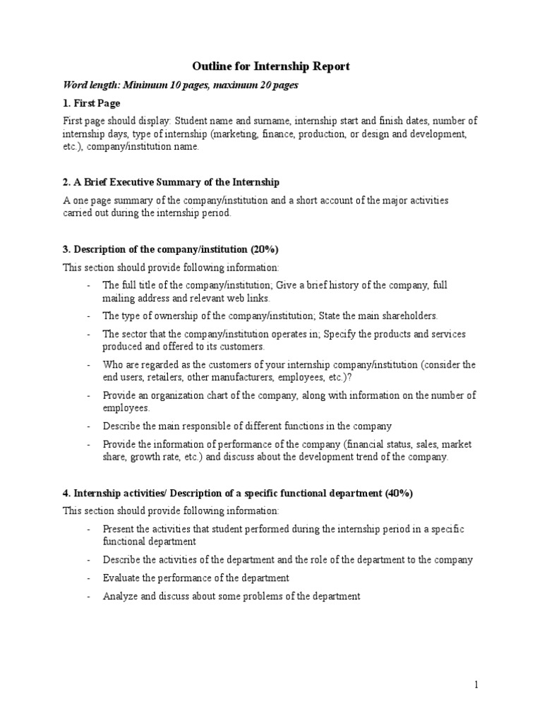Internship Outline[1] | Internship | Employment