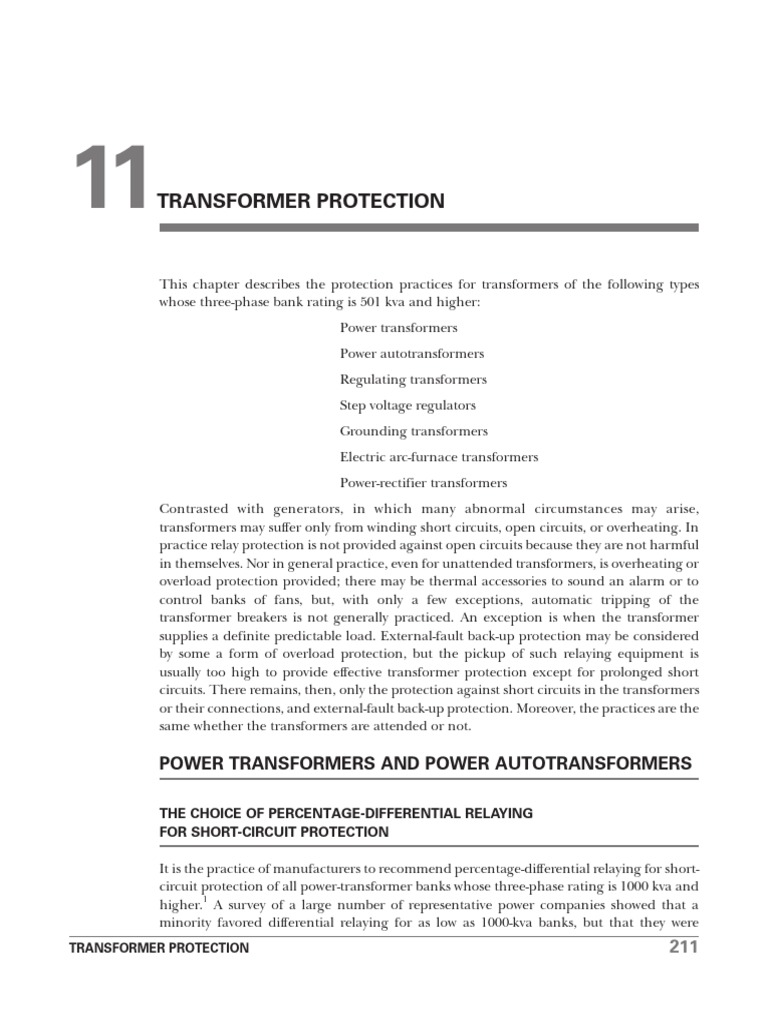Transformer Protection | PDF | Relay | Transformer
