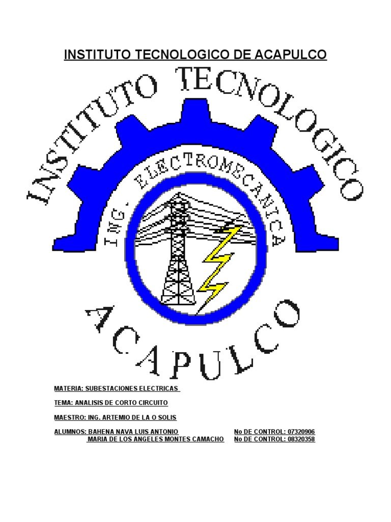 Instituto Tecnologico de Acapulco Corto Circuito 3 | PDF | Corriente ...