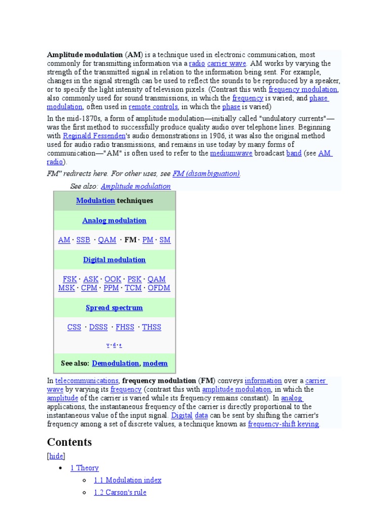 Understanding Amplitude Modulation | PDF | Frequency Modulation | Modulation