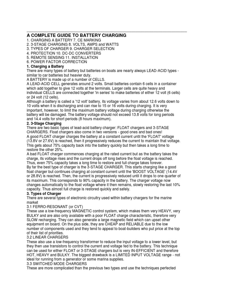 A Complete Guide To Battery Charging | Download Free PDF | Battery ...