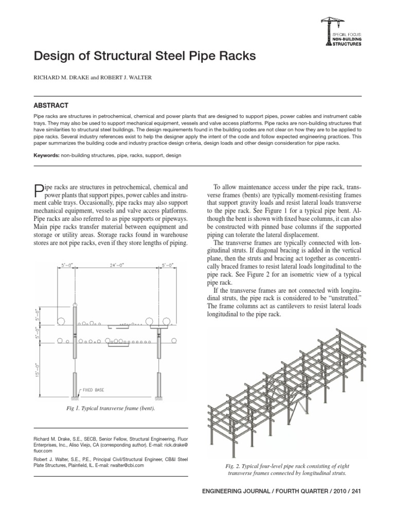Design of Structural Steel Pipe Racks | PDF | Beam (Structure ...